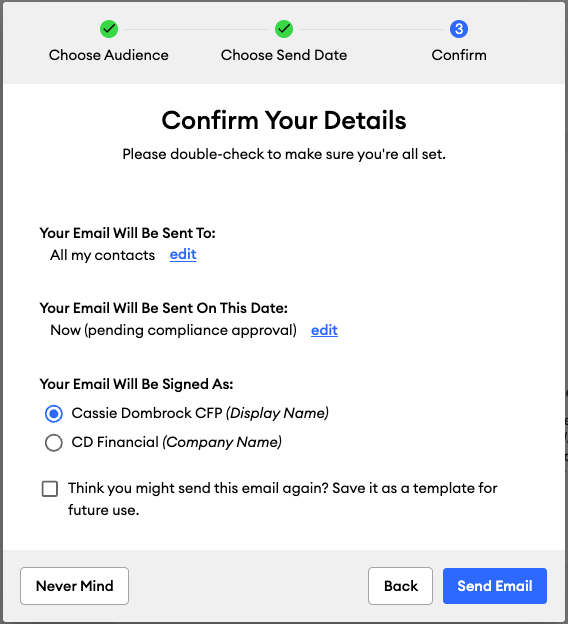 Creating and Sending a Custom Email